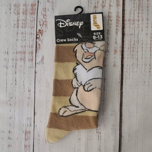 Disney | Accessories | Disney Bambi Thumper Crew Socks Tan New | Poshmark